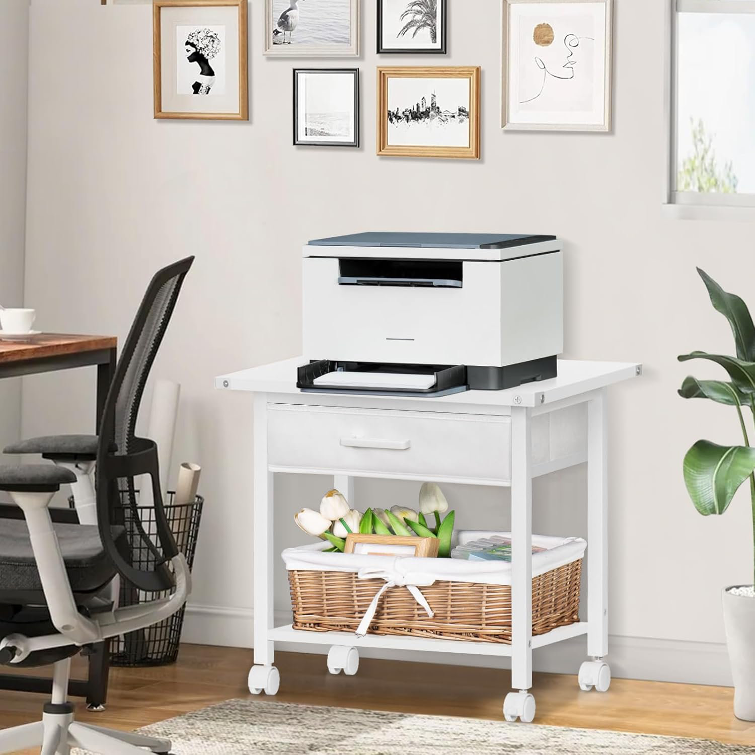 RIVERCITY CUSTOM CABINETRY, INC. Under Desk Rolling Printer Stand With ...