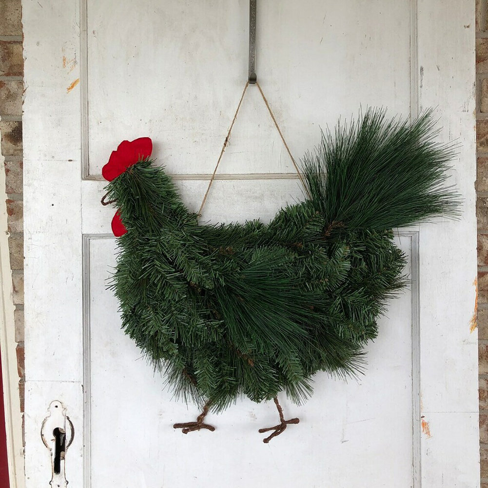 The Holiday Aisle® Rooster Chicken Wreath Decor Christmas Decoration 11 ...