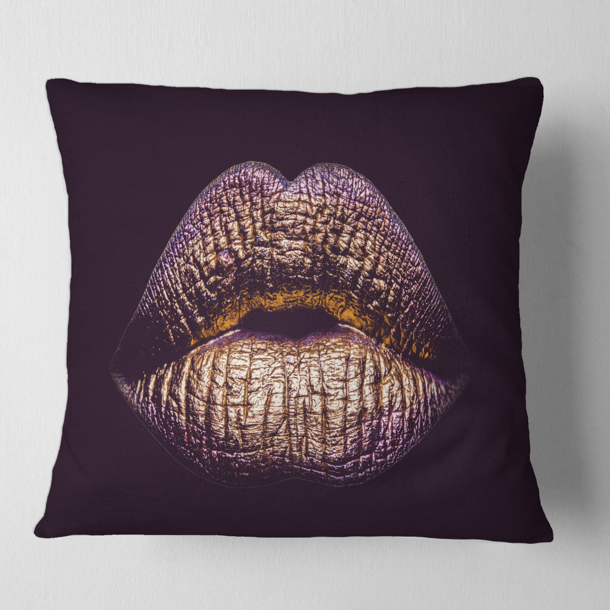 Design Art Sexy Metallized Female Lips III Square Pillow Cover & Insert ...