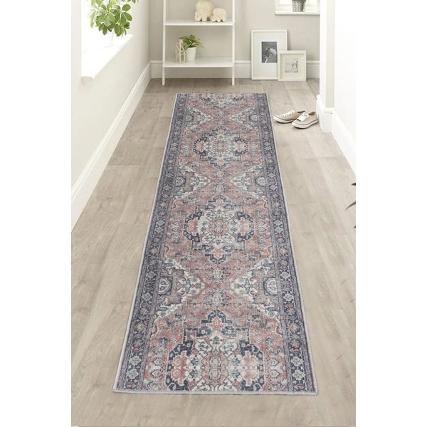 Ebern Designs Custom Size Distressed Mahal Design Cotton Backing Rug ...