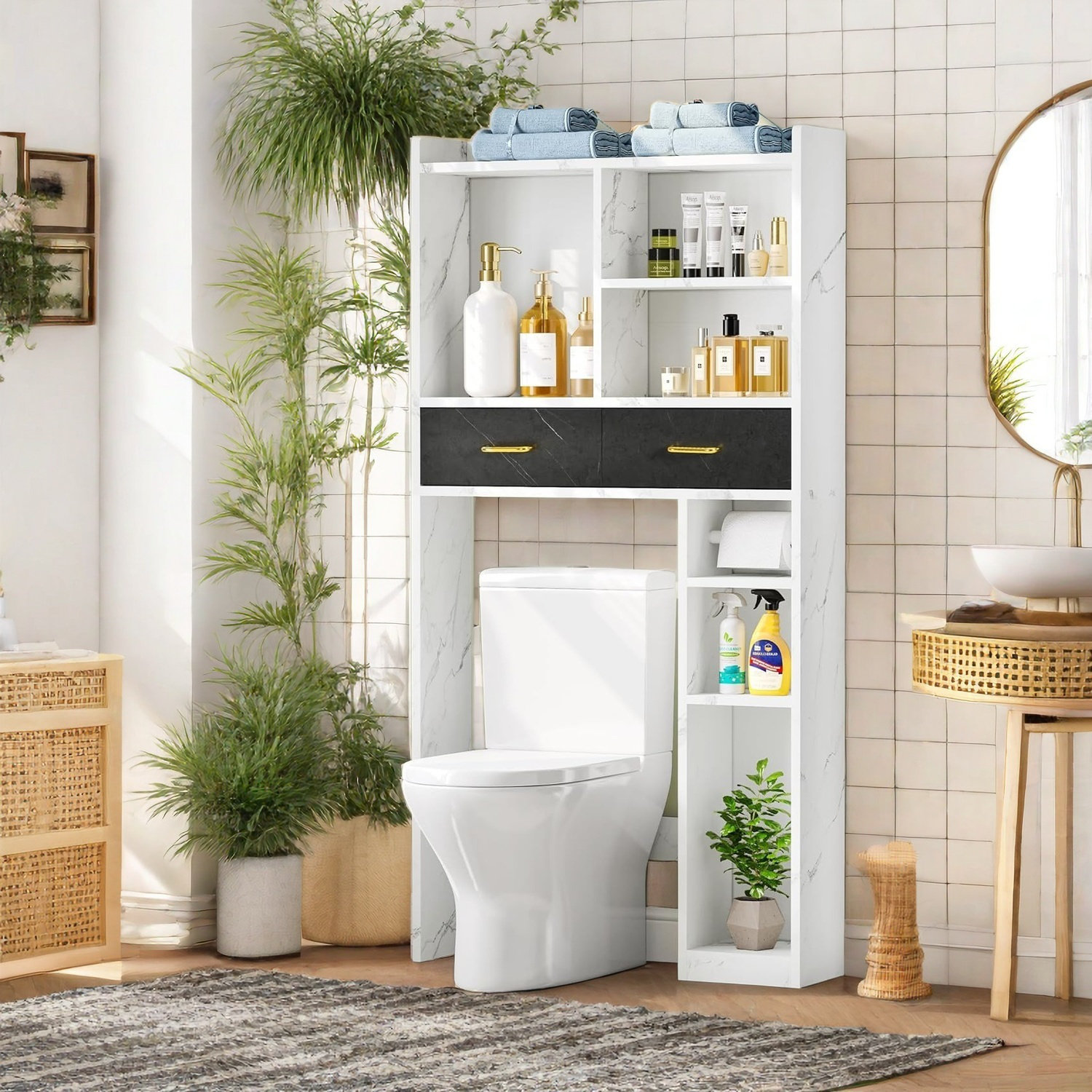 Mercer41 Rangement autoportant au-dessus de la toilette Nyah et ...