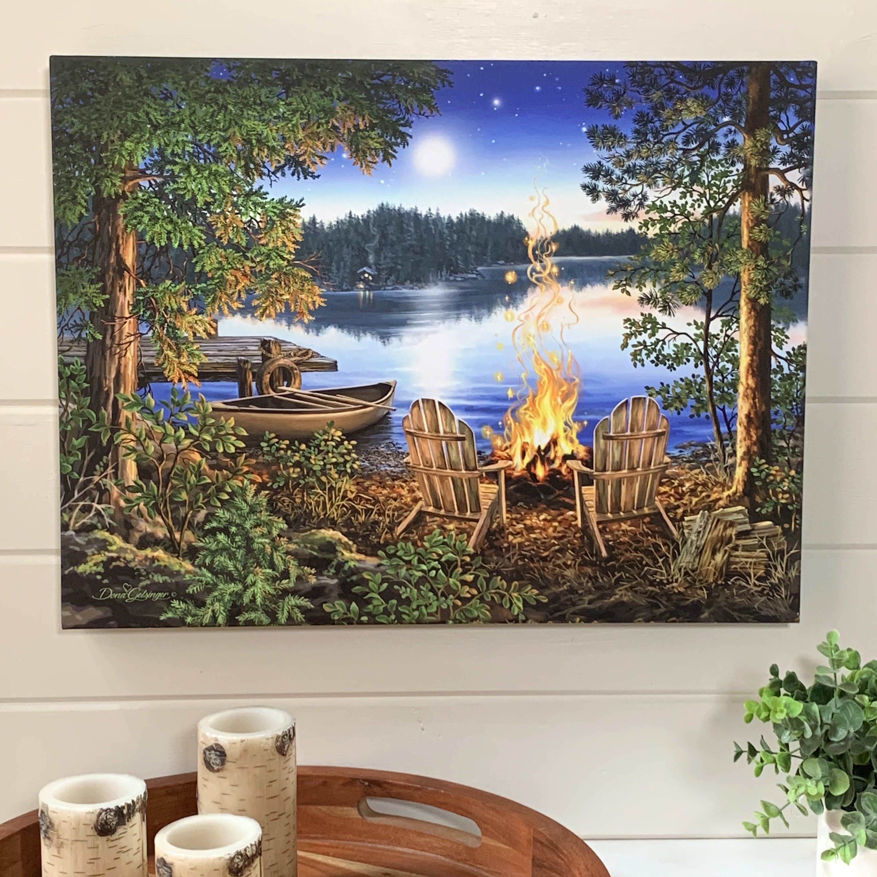 Millwood Pines Lakeside 18x24 Fully Illuminated ColorChange LED Print ...