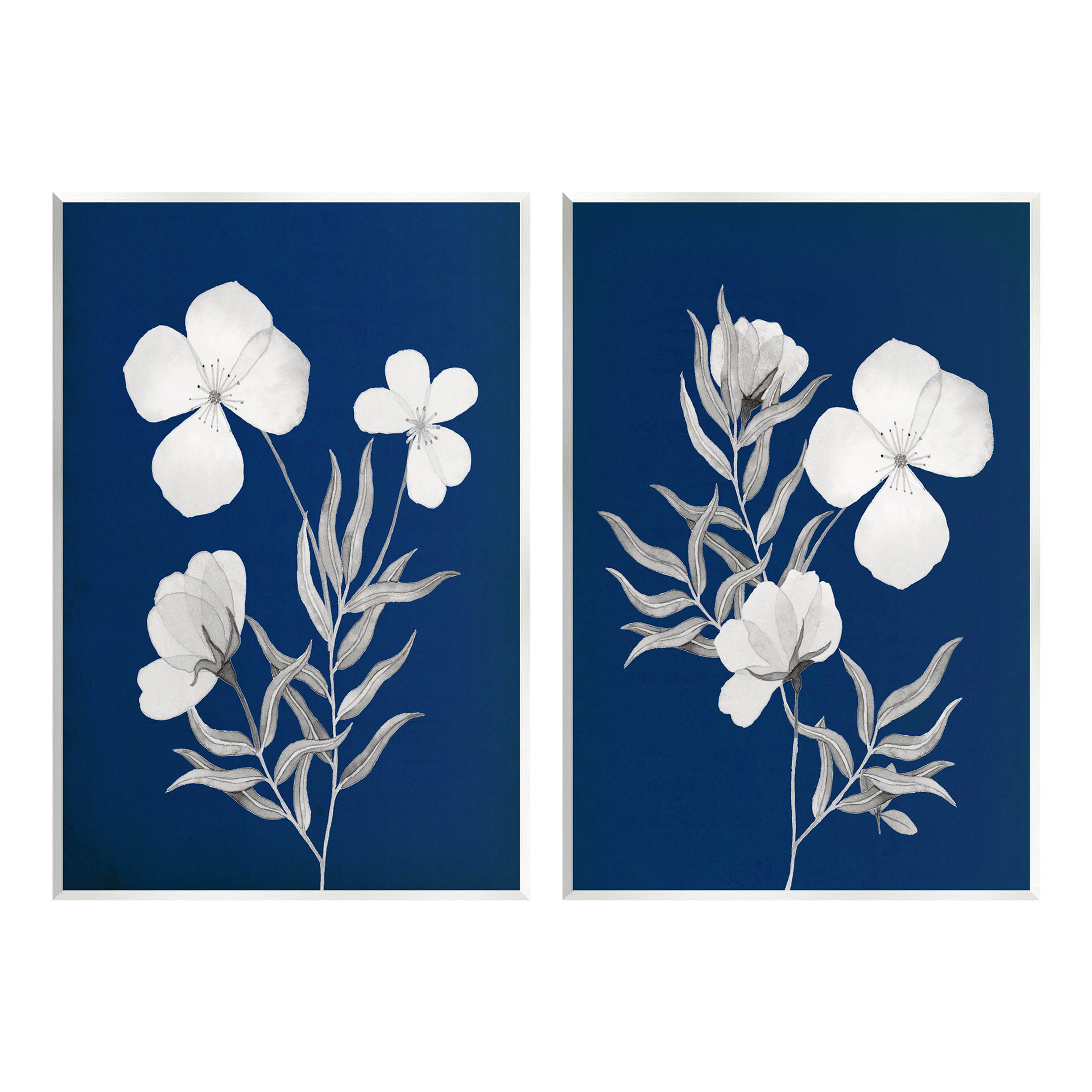 Stupell Industries Bold White Anemone Sprigs 2 Pc Wall Plaque Art Set ...