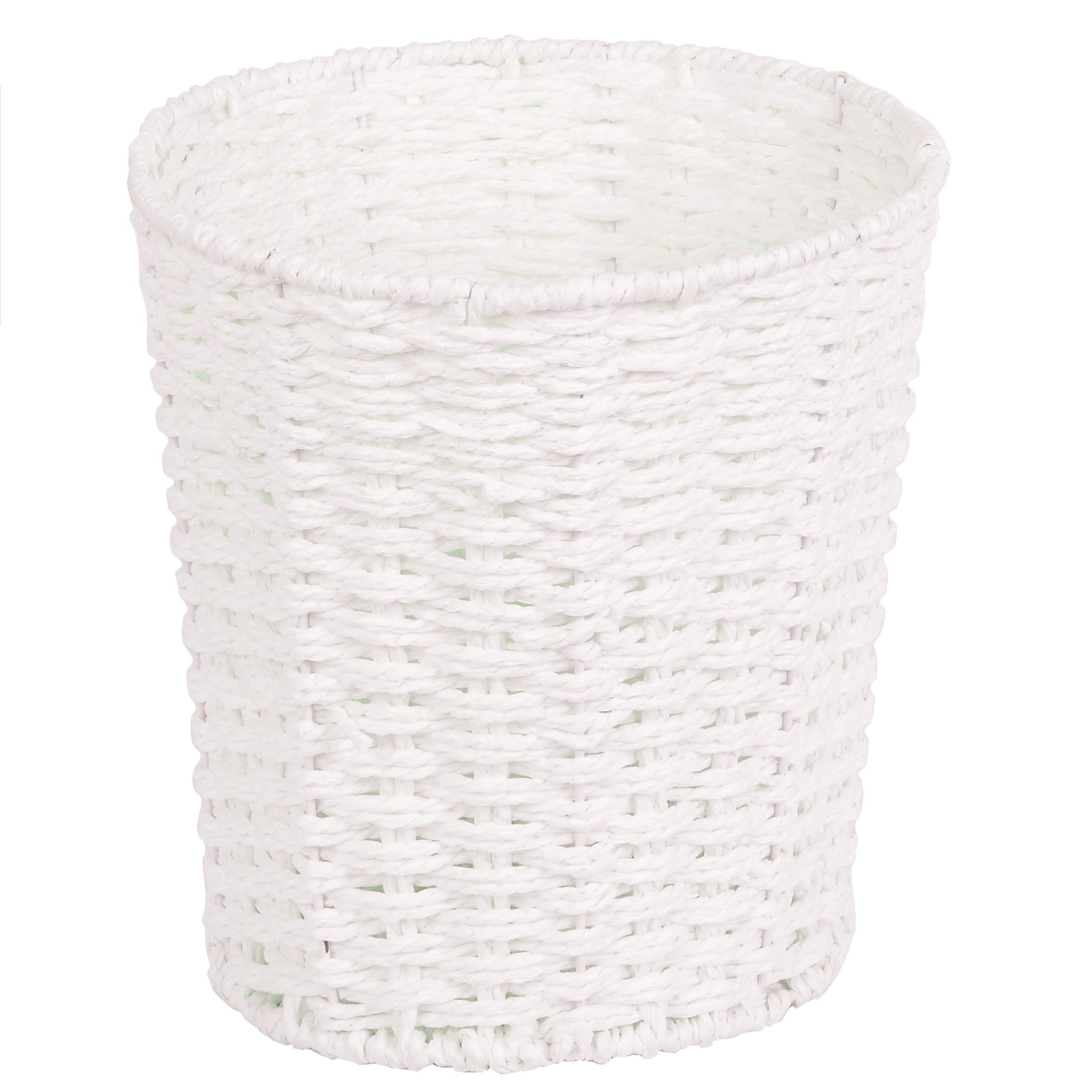 wanmo Round Wicker Waste Basket Paper Bin - Wicker Trash Basket - Woven ...