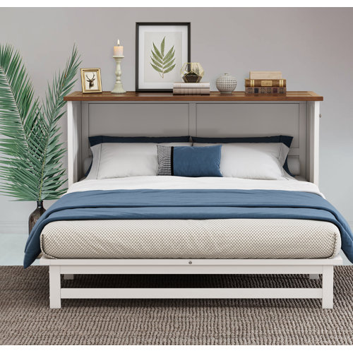 Red Barrel Studio® Tillio Solid Pine Murphy Bed Cabinet With Charging ...