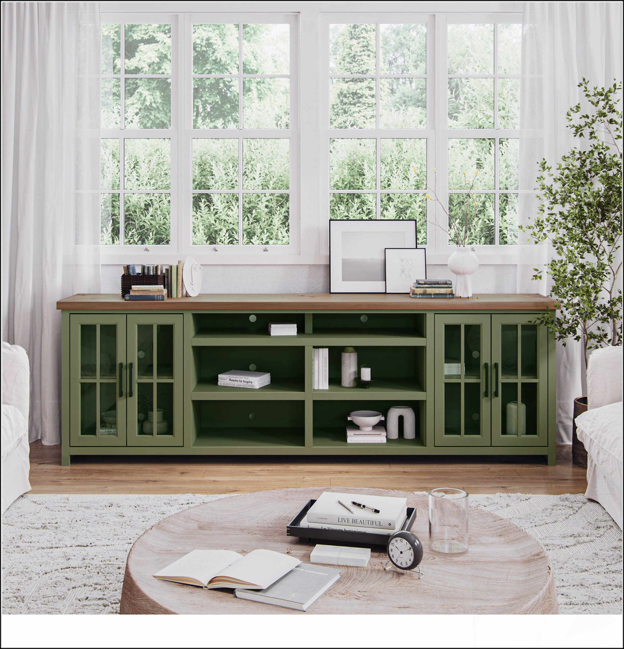 One Allium Way 96 inch TV Stand Console for TVs up to 100 inches, No ...