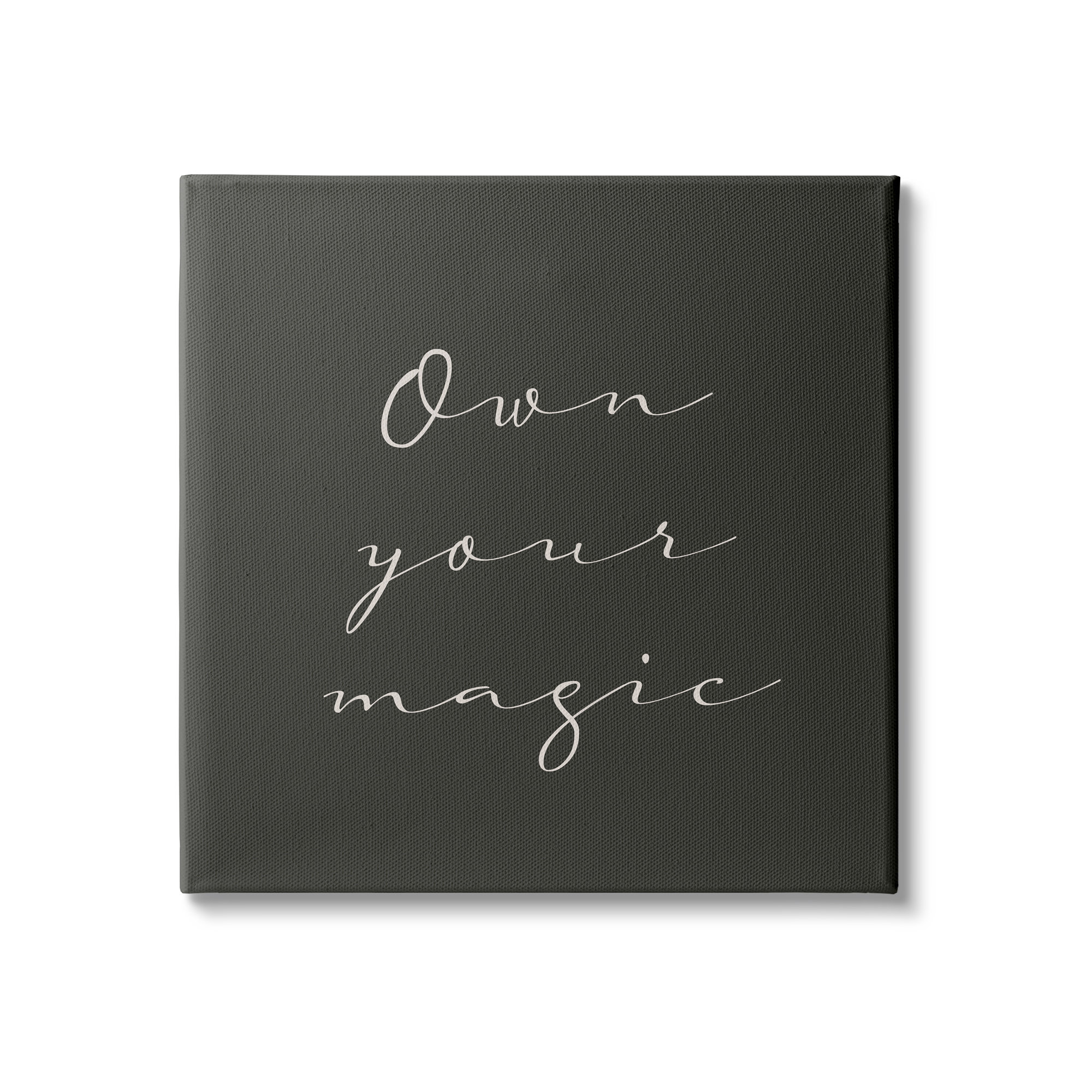 Stupell Industries Own Your Magic Phrase Minimal Cursive by Birch&Ink ...