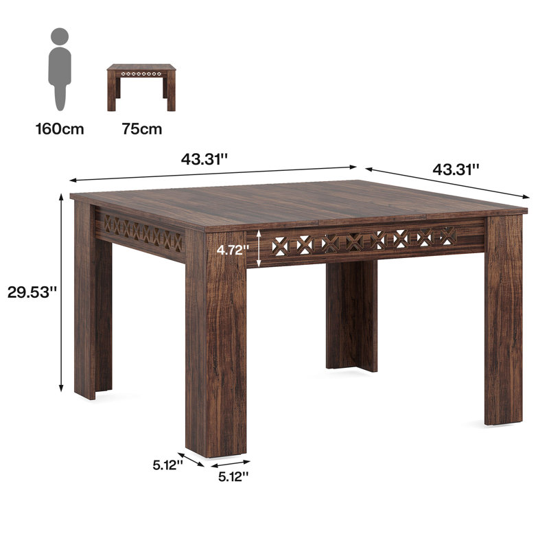 Winston Porter Aneeqah 43-inch Square Dining Table | Wayfair