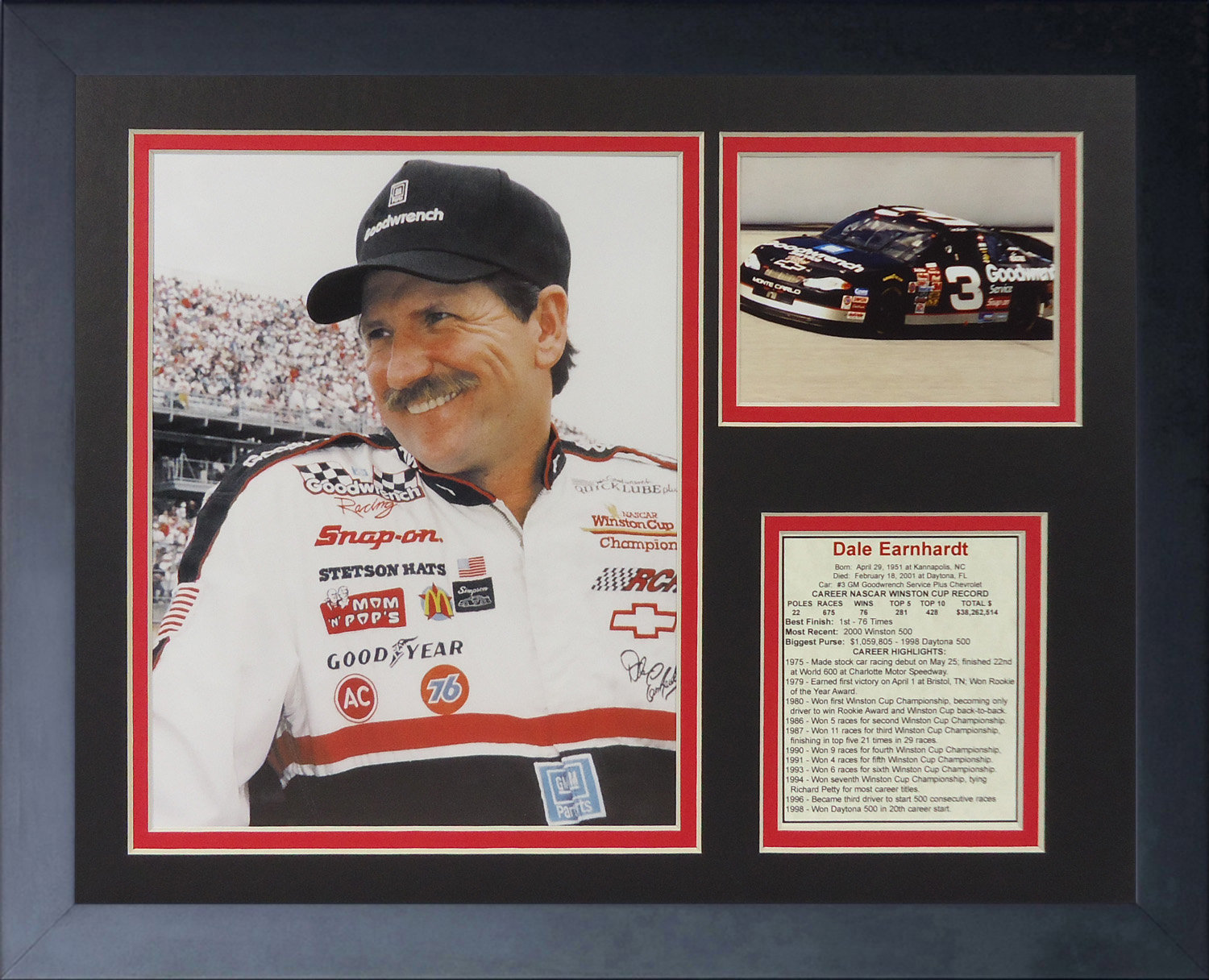 Legends Never Die "NASCAR Dale Earnhardt Framed Photographic Print ...