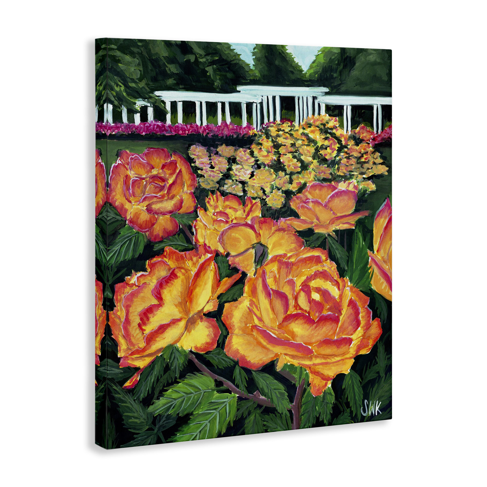 Alcott Hill® Rose Garden In Bloom Canvas Wall Art, design by Sarah ...