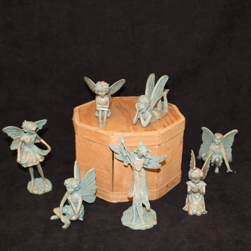 HomeStyles Suffolk Fairy Miniature 7 Piece Garden Statue Set & Reviews ...