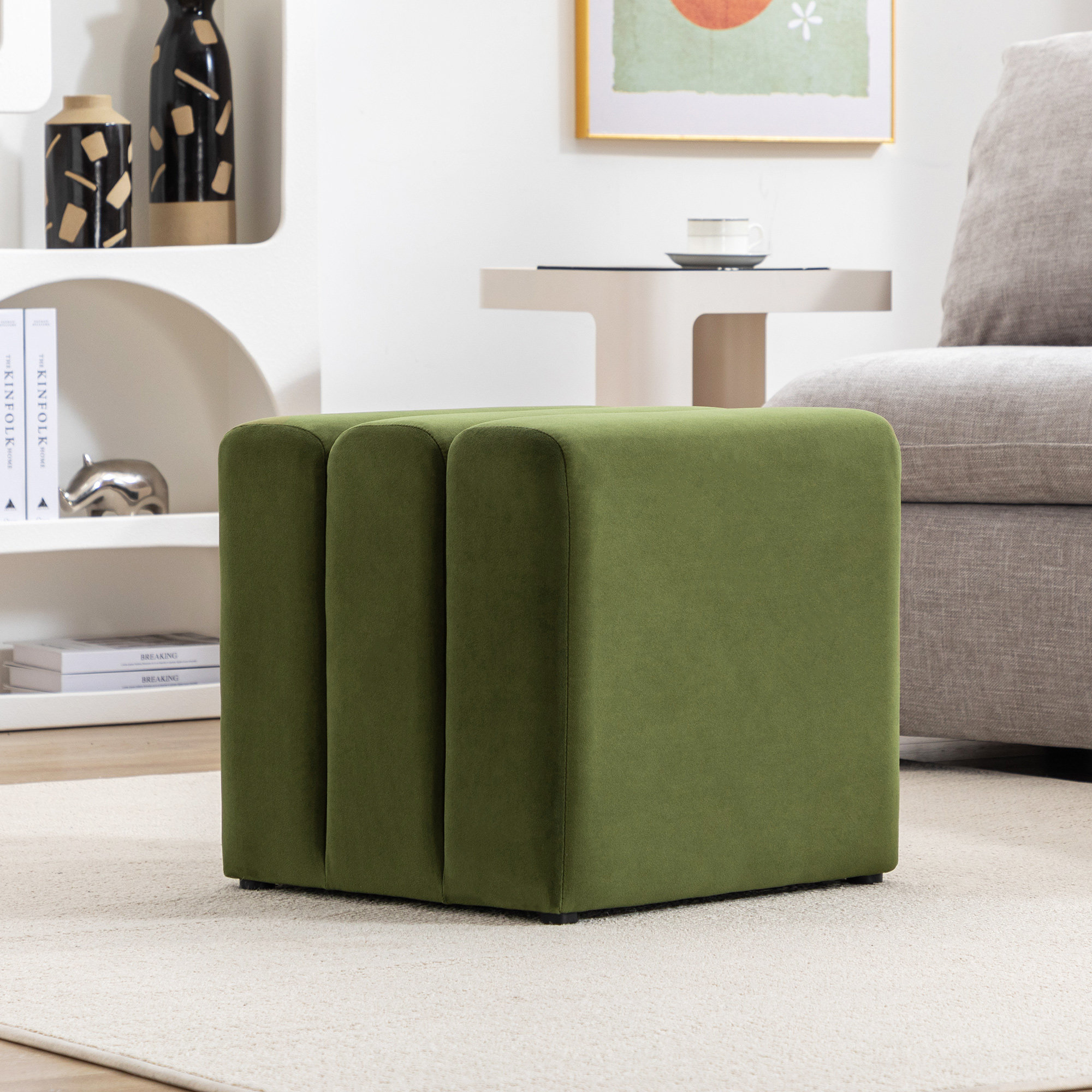 Mercer41 Lamart 18.1" Wide Tufted Square Cube Ottoman & Reviews | Wayfair