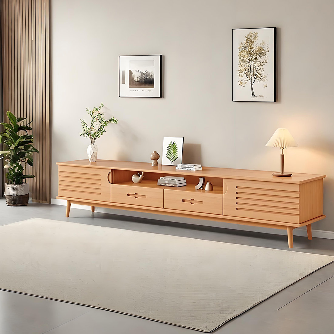 dinlin home Solid Wood TV Stand with Ample Storage | Wayfair