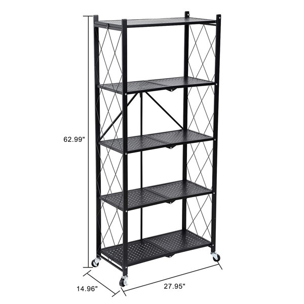 WS at Home Matsu 28.4'' W Stainless Steel Storage Rack with Wheels ...