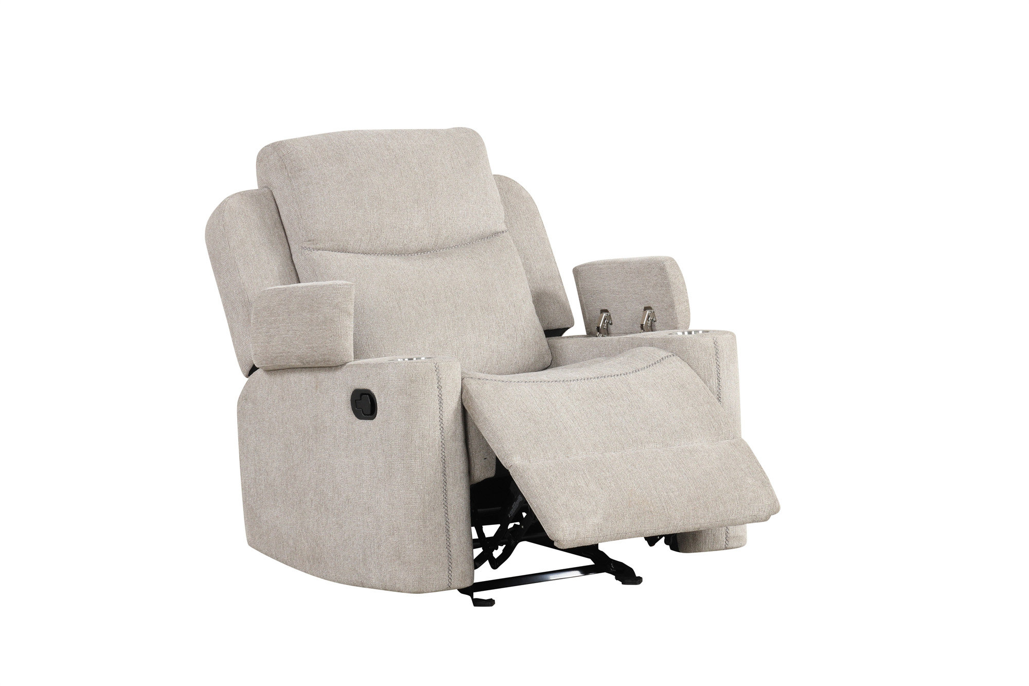 Latitude Run® Galya Light Gray Chenille Motion Glider Recliner | Wayfair