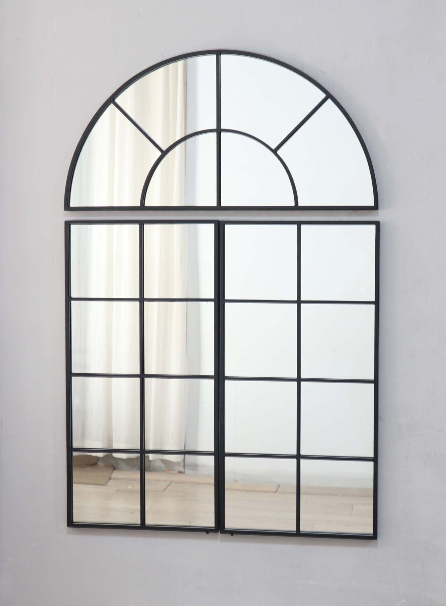 17 Stories 30" x 45" Large Arched Wall Mirror with Three Separate ...