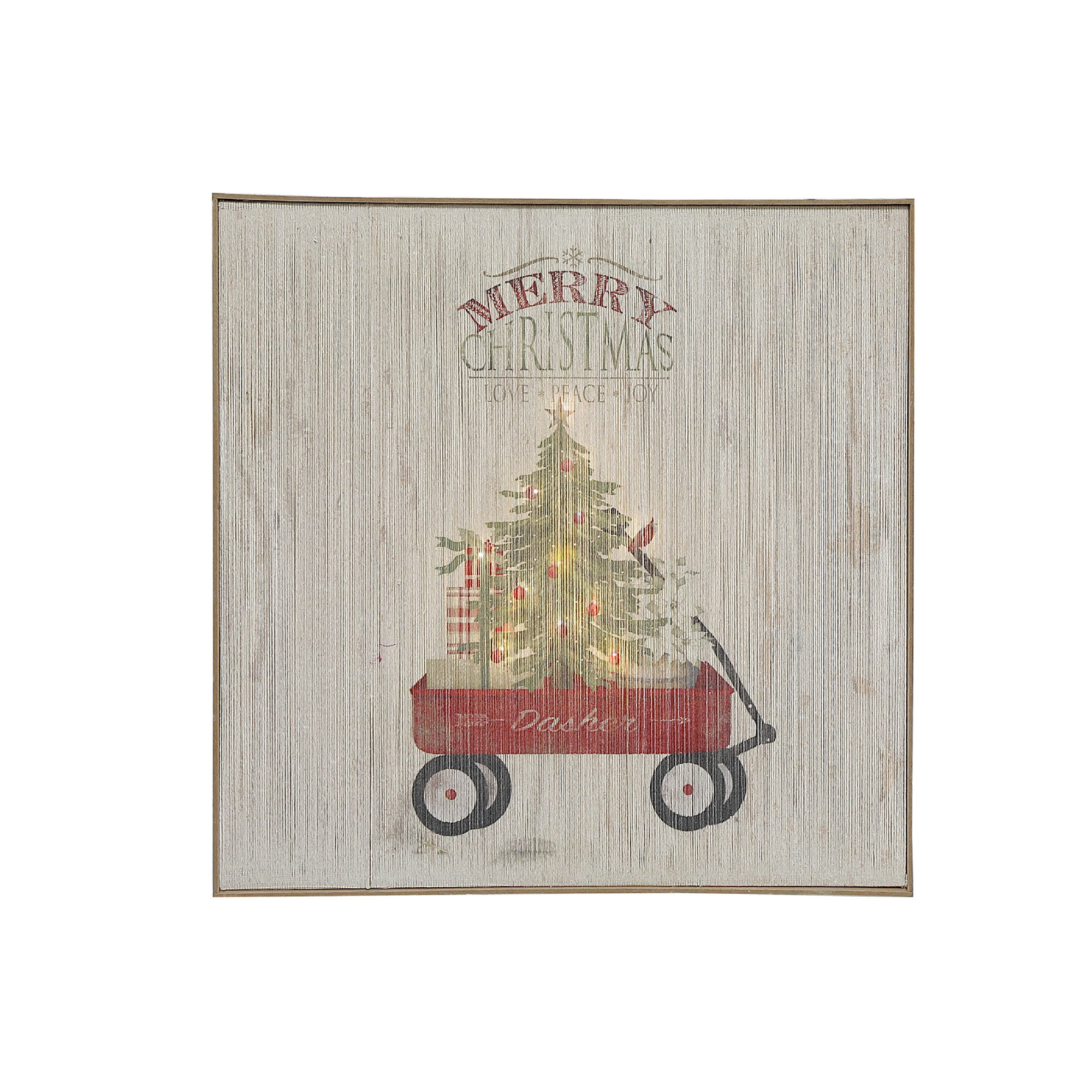 iH casadécor Led Thread Framed Wall Art Merry Christmas | Wayfair