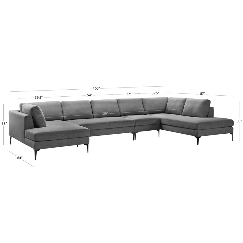 Mercury Row® Defeo 4 - Piece Upholstered Sectional | Wayfair
