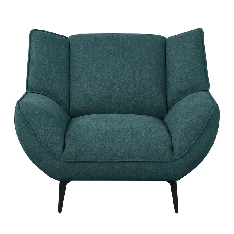 Brayden Studio® Gredel Teal Blue Arm Chair with Metal Leg | Wayfair