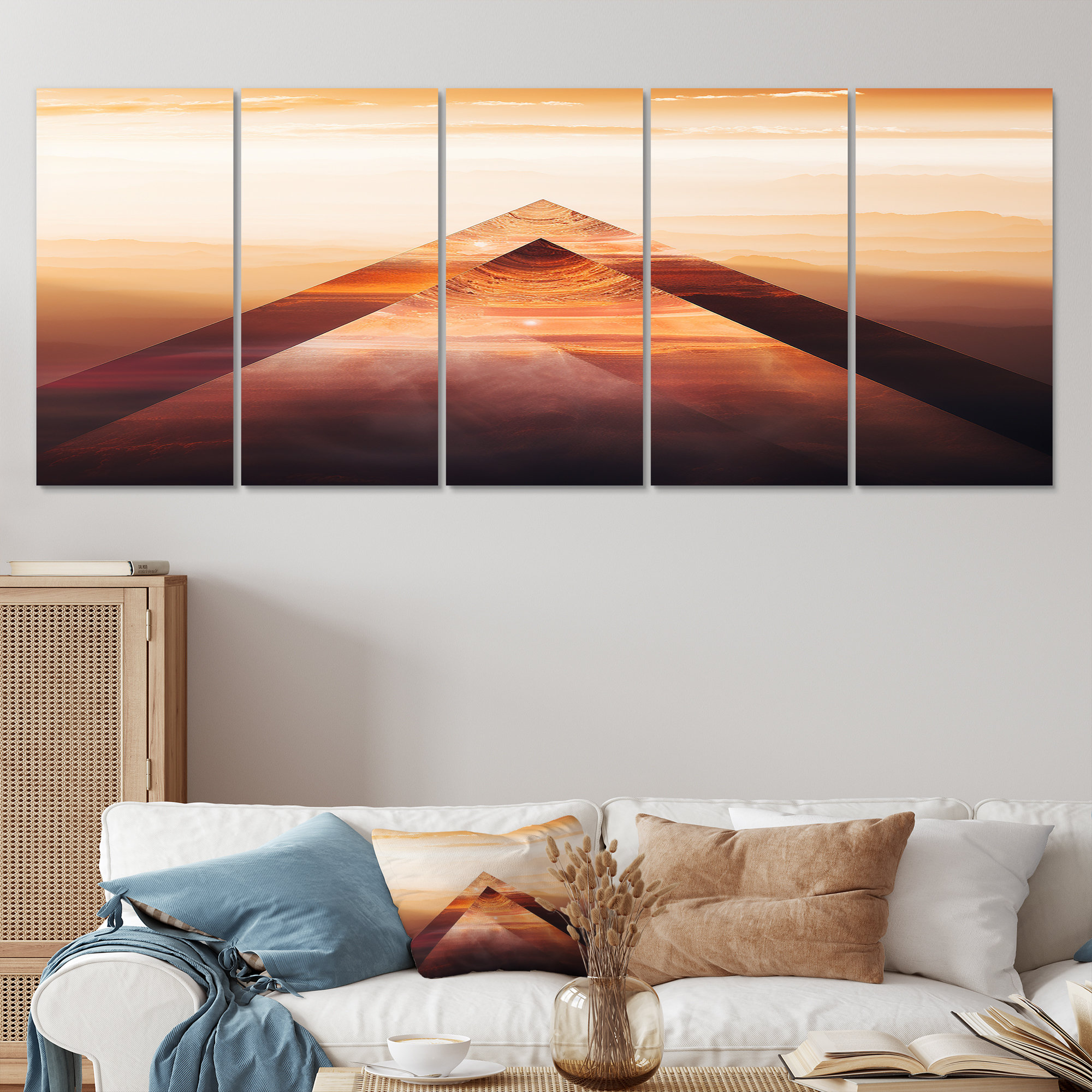Ivy Bronx Triangular Desert Mountains Sunset - Abstract Landscape Wall ...