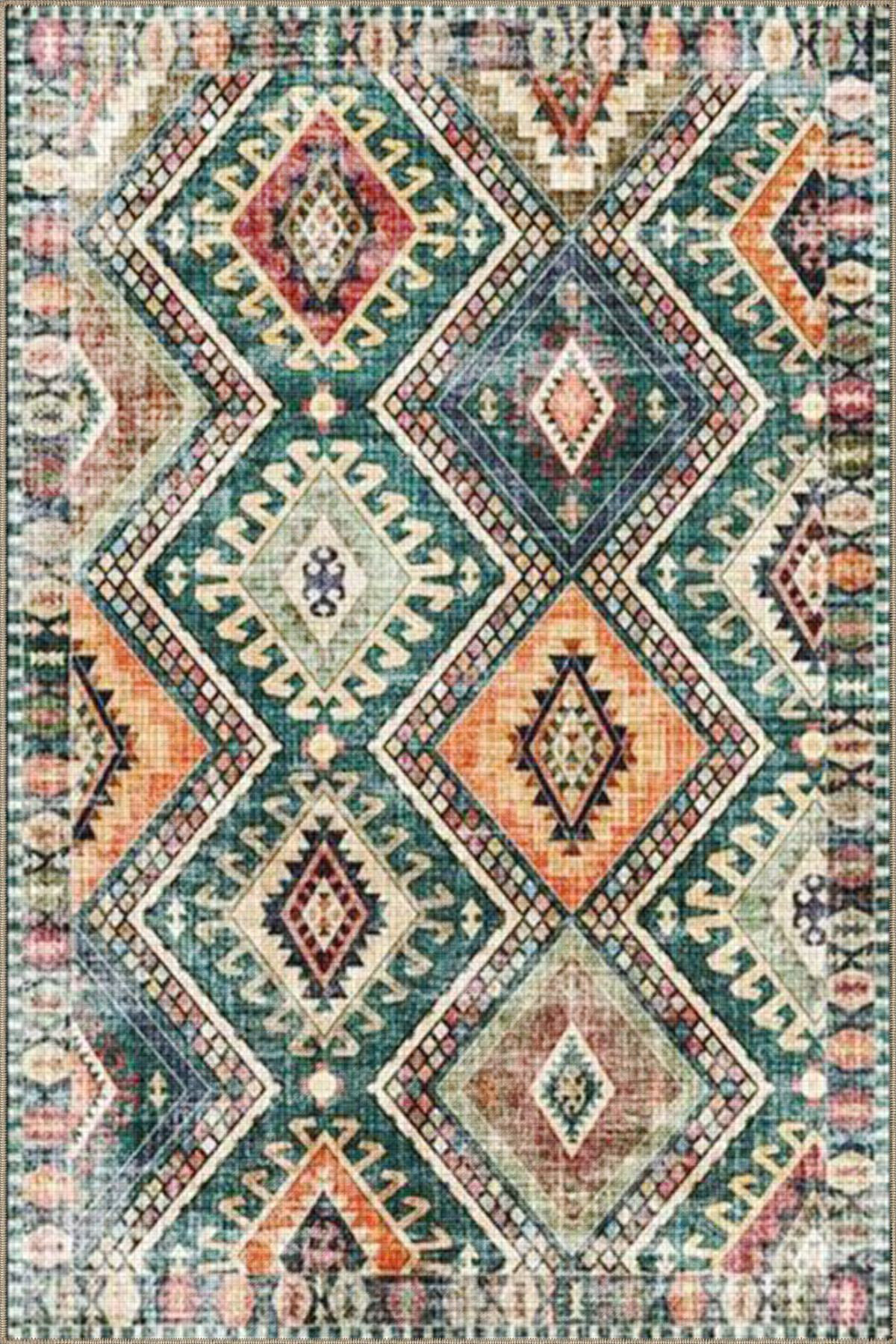 Dakota Fields Machine Washable Diamond Geometric Traditional Patterned ...