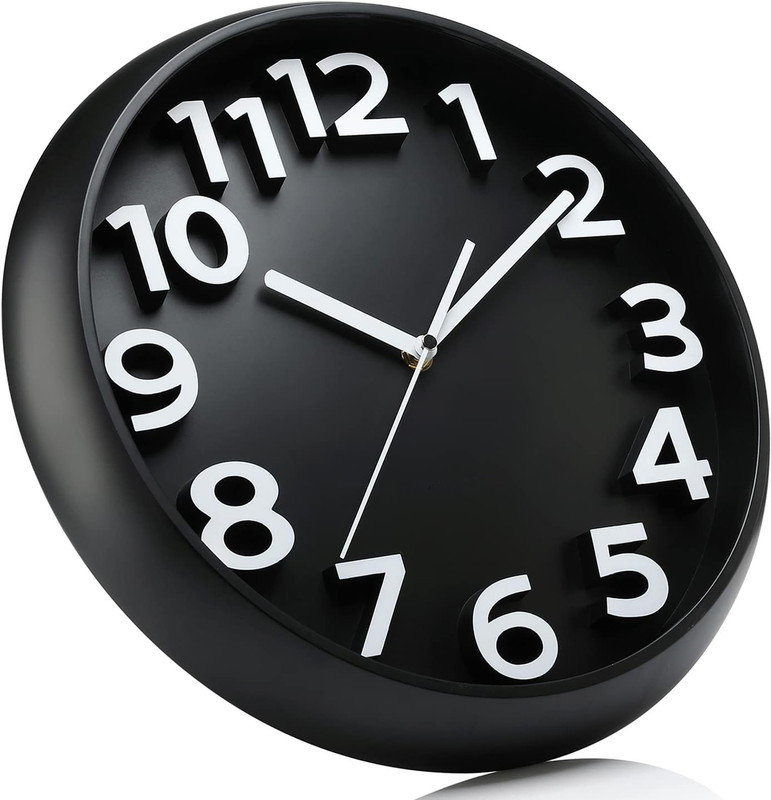 Latitude Run® Large Battery Operated Wall Clocks Silent Non-Ticking ...