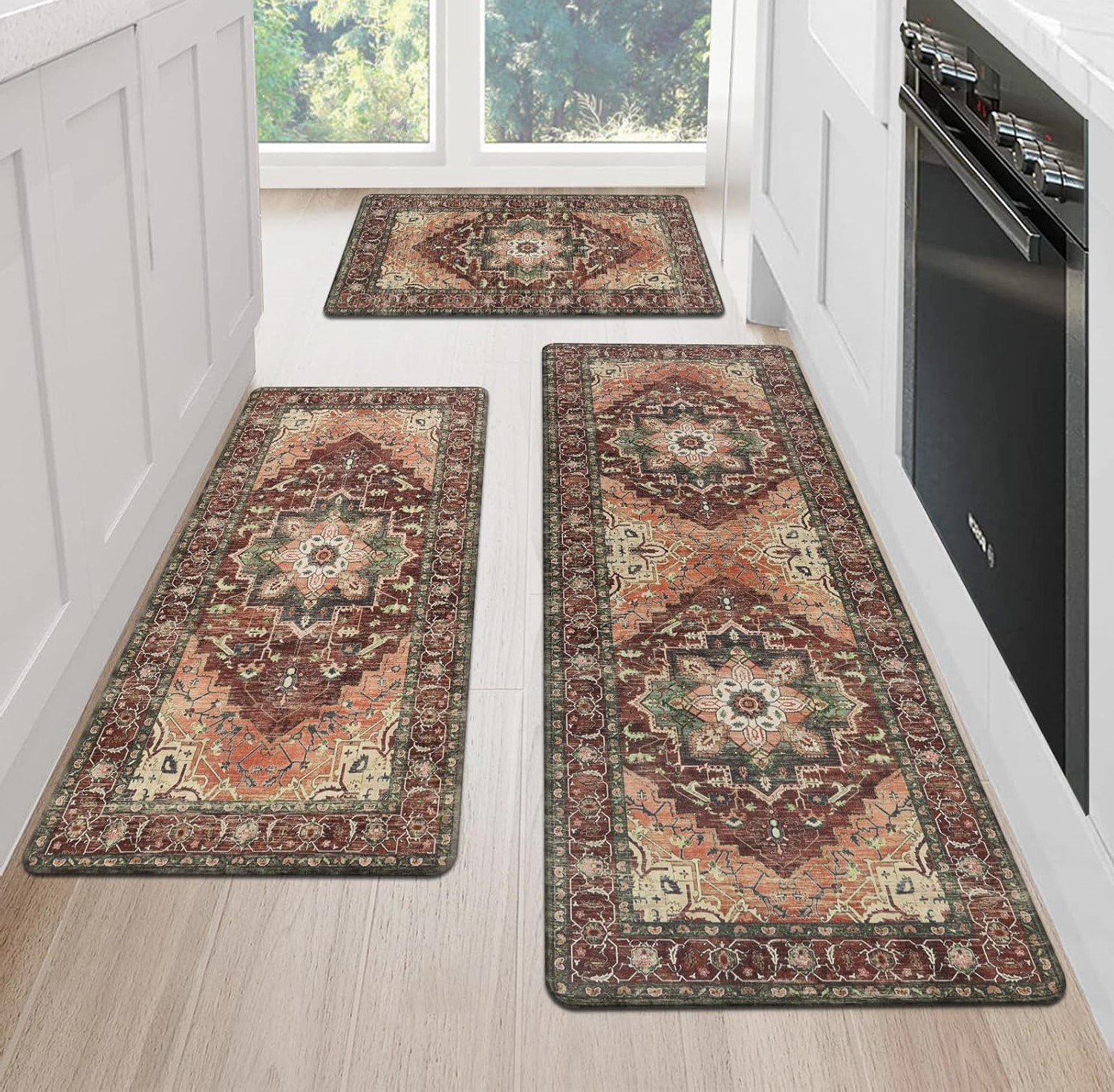 Bungalow Rose Kitchen Rug Sets 3 Piece, Cushioned Anti Fatigue Kitchen ...