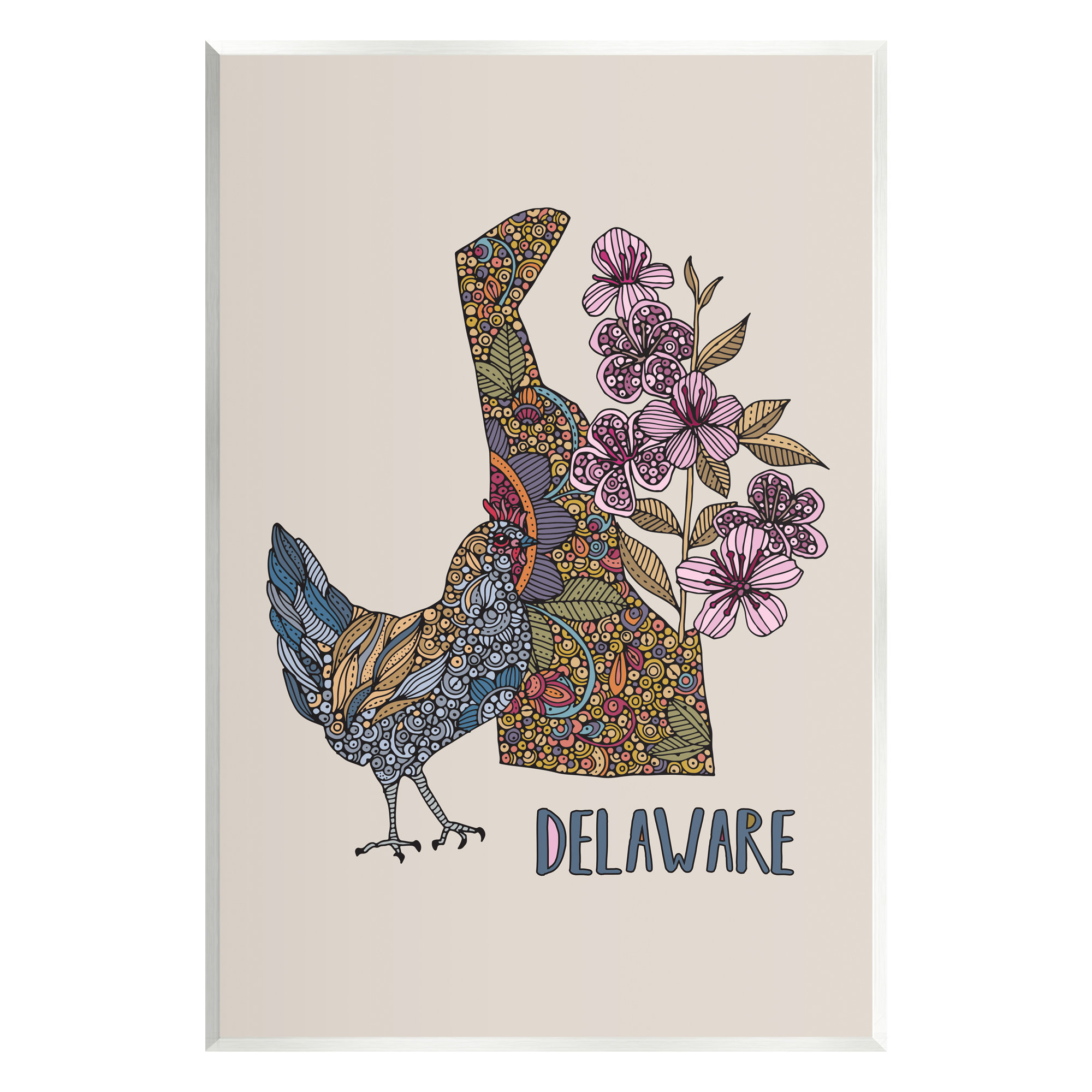 Stupell Industries Delaware Blue Hen State Flower Intricate Blossoms by ...