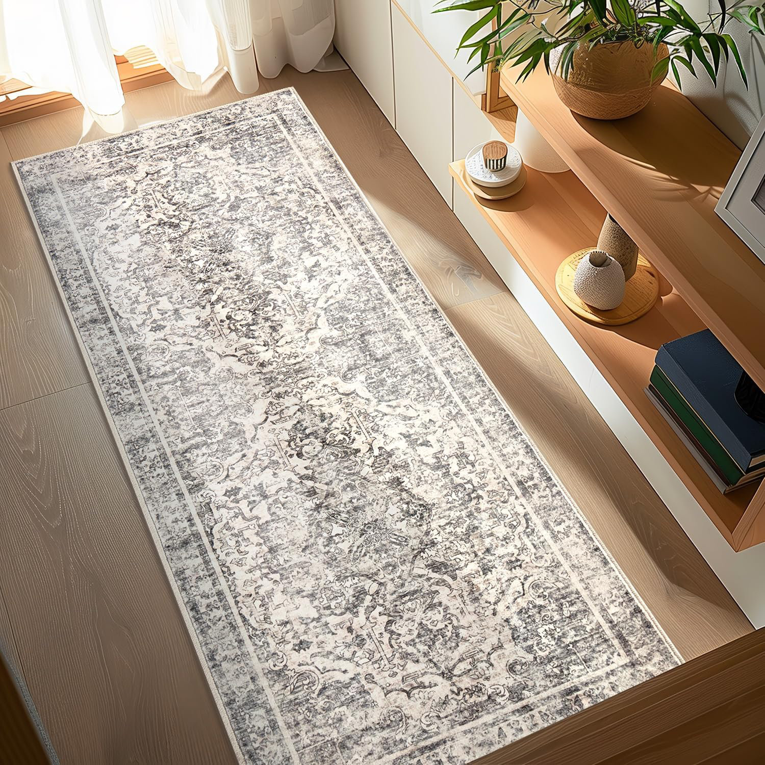 WRIWON Boho Soft Low Pile Washable Area Rug, For Front Door Entrance ...