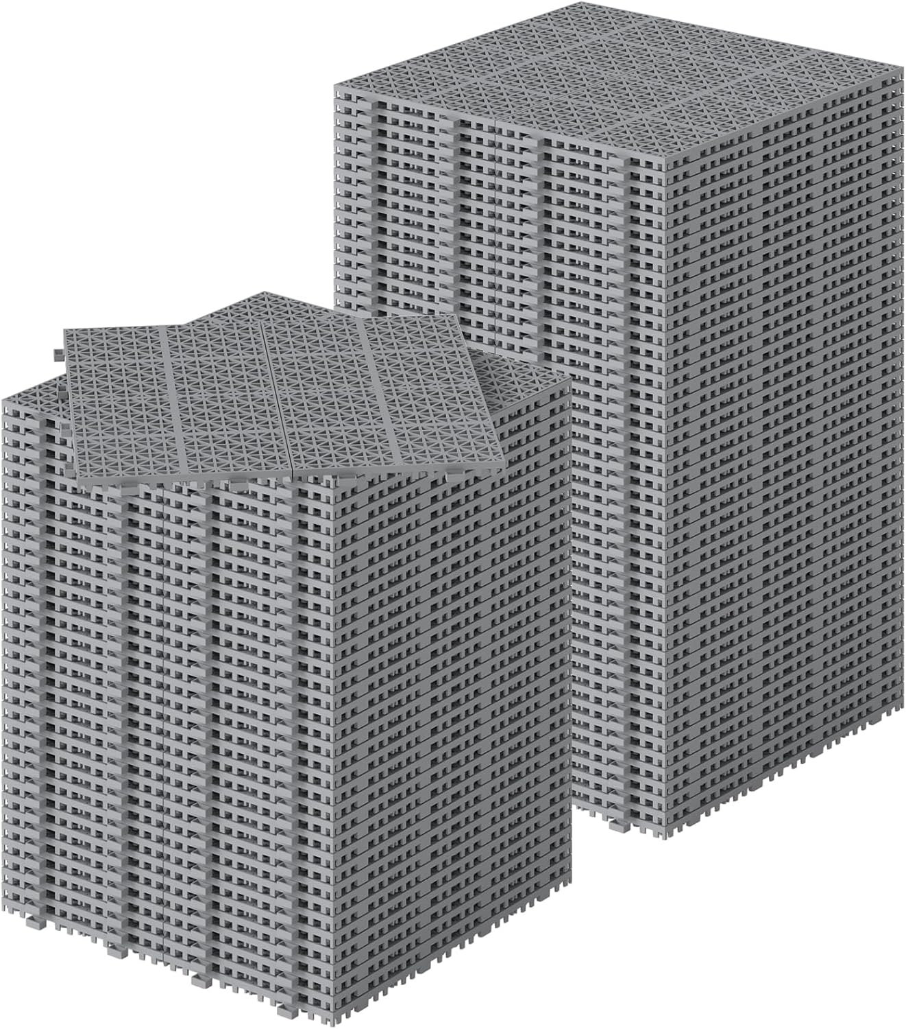 Awevsco 60PCS 12"X12" Plastic Interlocking Deck Tiles Rosette Pattern ...