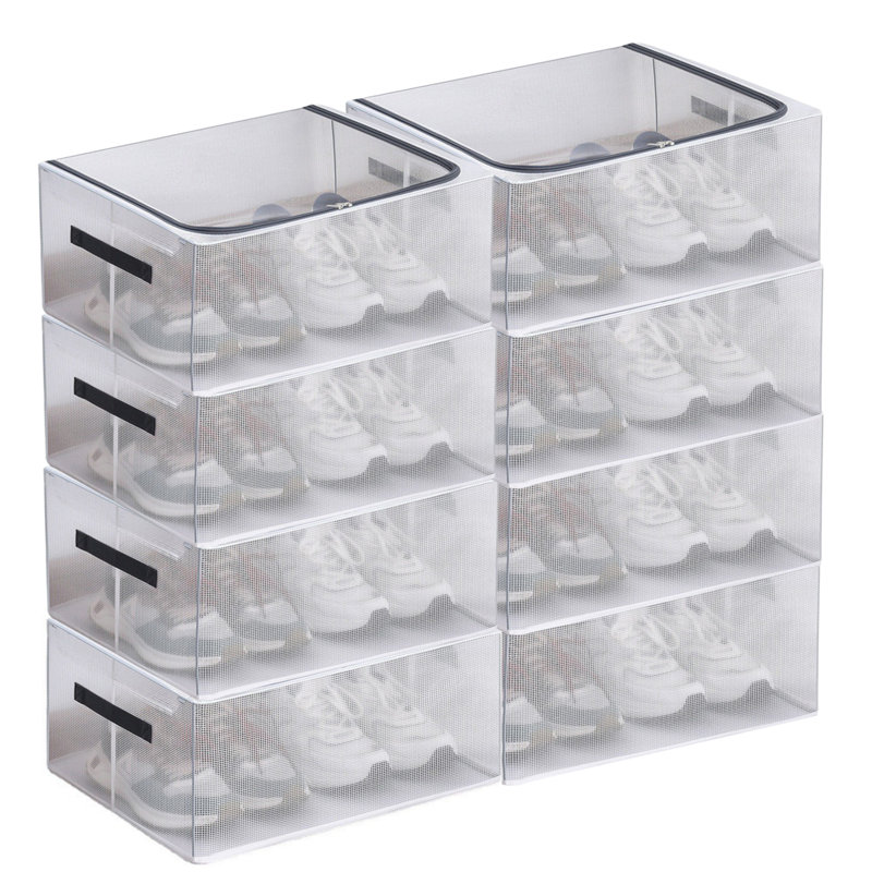 Rebrilliant 8pcs Stackable Shoe Storage Box | Wayfair