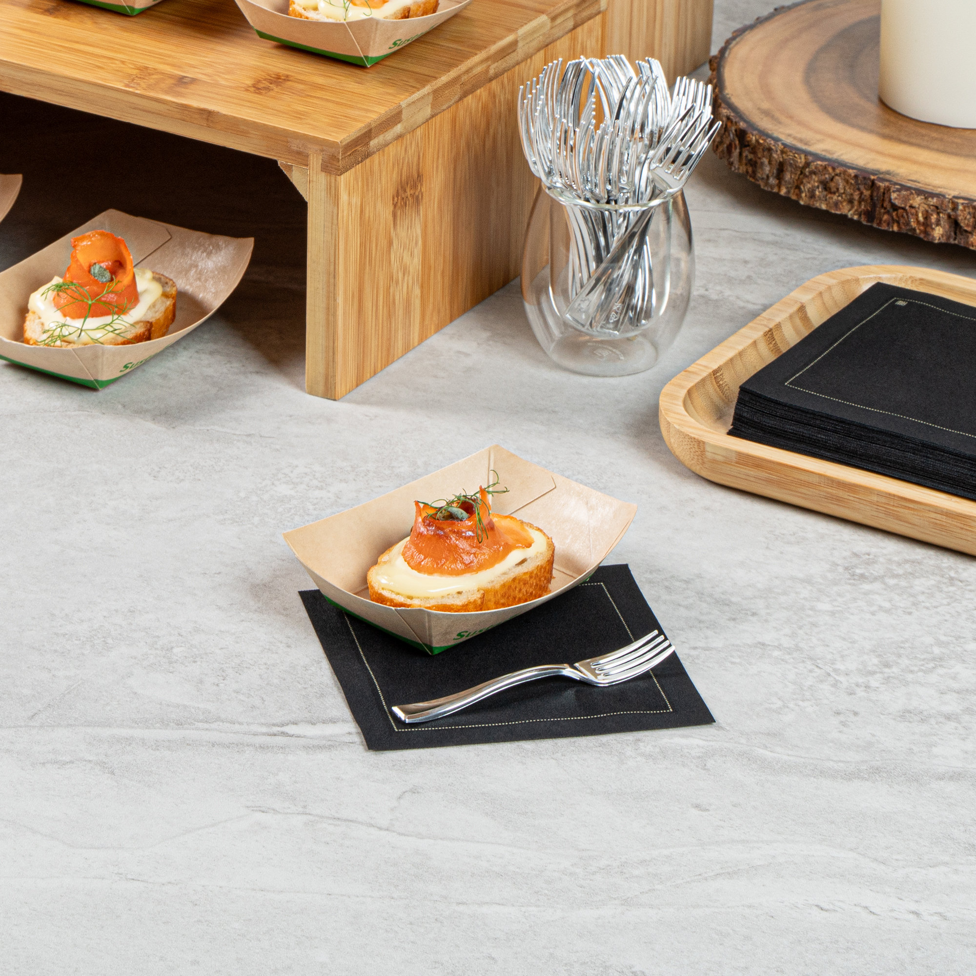 Restaurantware Sustain 4 Ounce Disposable Food Trays, 50 Sturdy Paper ...