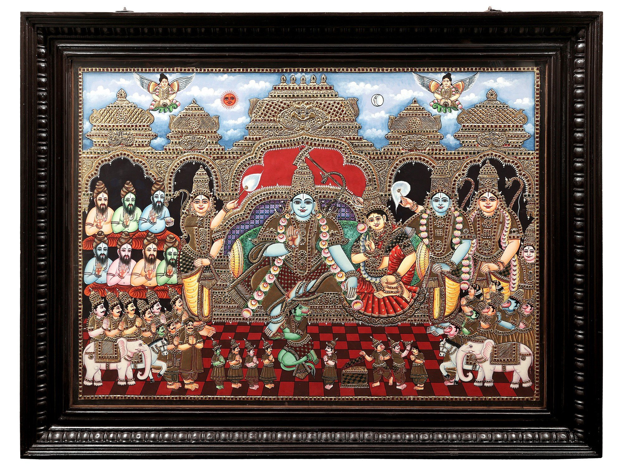 Bungalow Rose Rama Darbar Tanjore Painting | Traditional Colors With ...