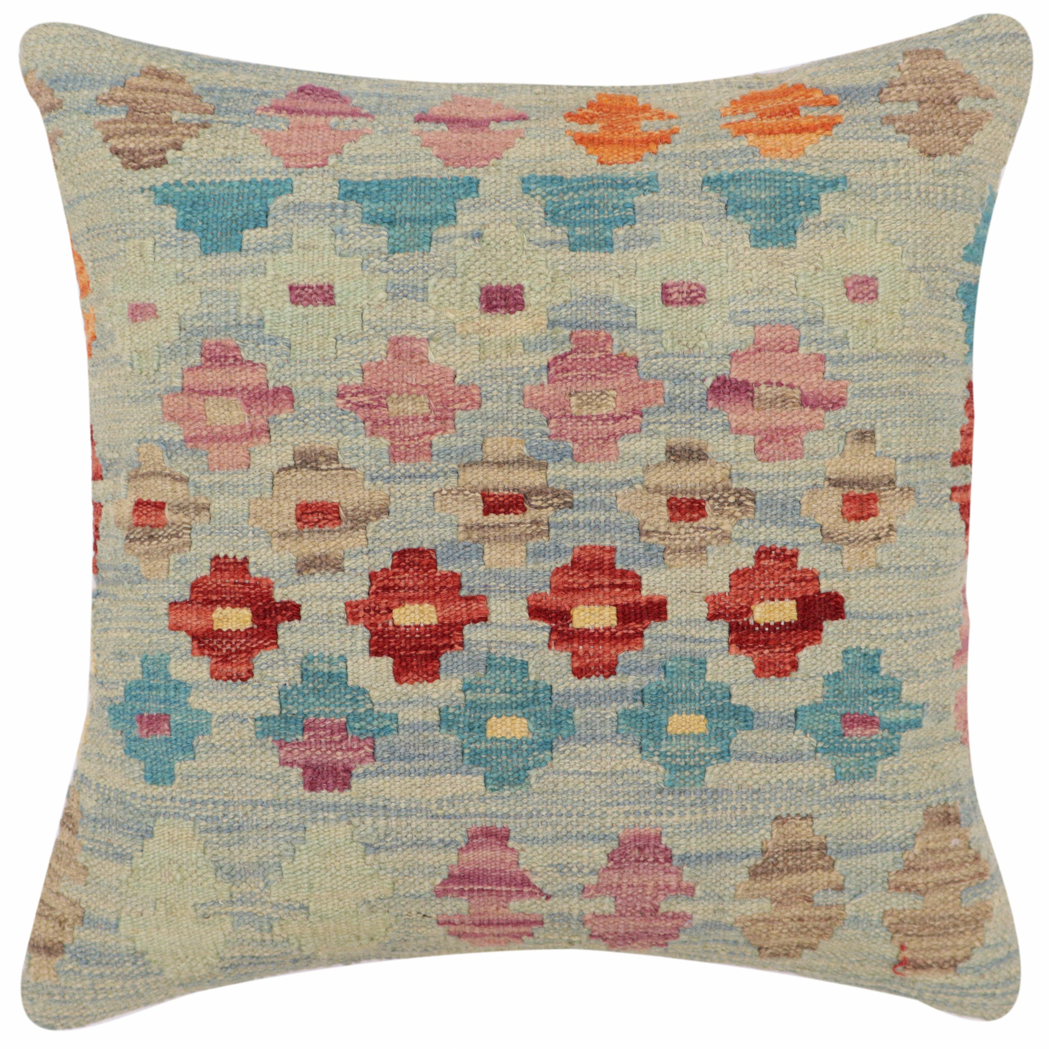 Arshs Fine Rugs Ellison 100% Wool Throw Square Pillow Cover & Insert ...