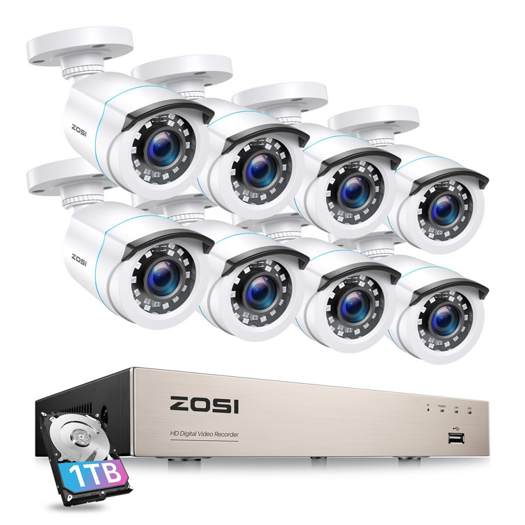 ZOSI 8CH DVR Security Camera System 2MP 1080P Outdoor with Motion ...