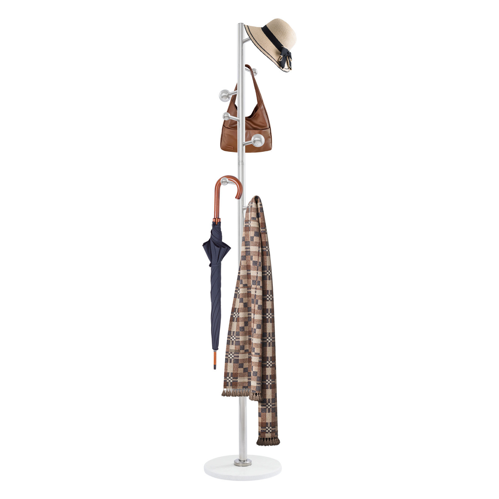 Ivy Bronx 68.11In Stainless Steel Freestanding Coat Stand | Wayfair