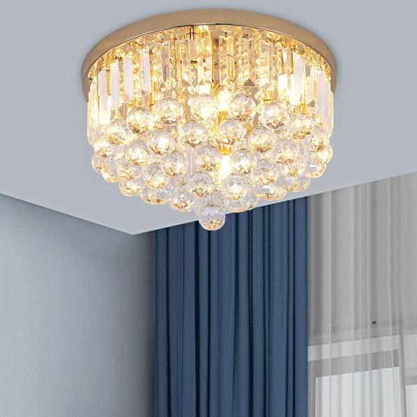 House of Hampton® Mini Crystal Chandelier Ceiling Light,Flush Mount ...