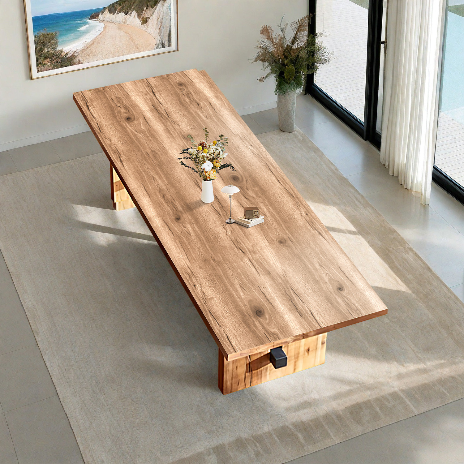 Millwood Pines Rectangular solid wood dining table original wood ...