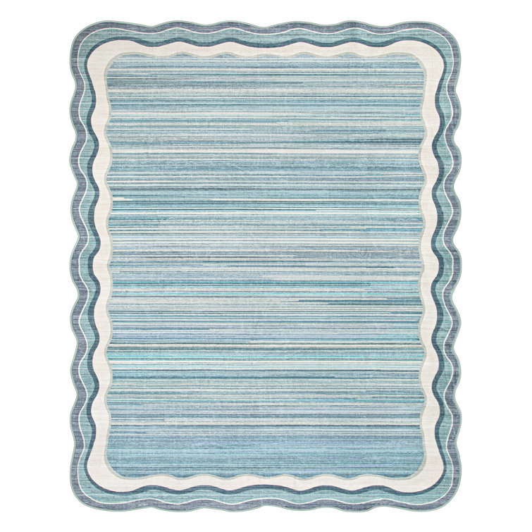 wave border rug