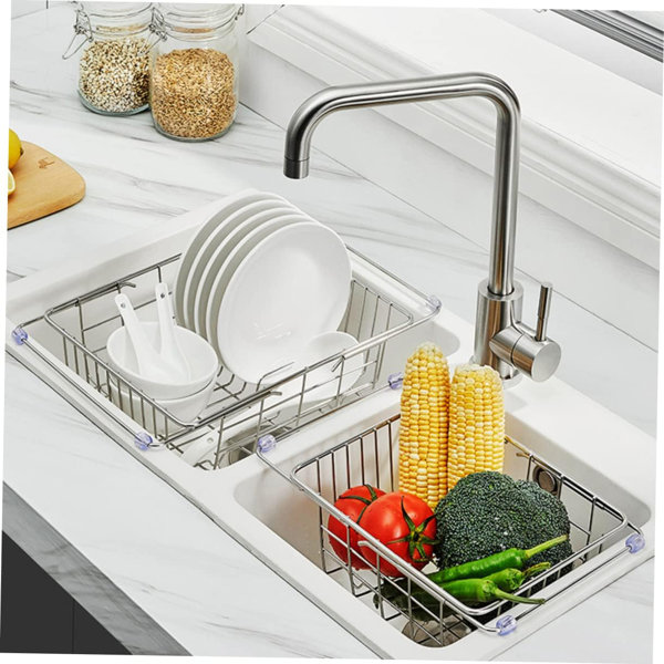 ColourTree Sink Dish Drying Rack - Expandable Small Dish Rack Over Sink ...