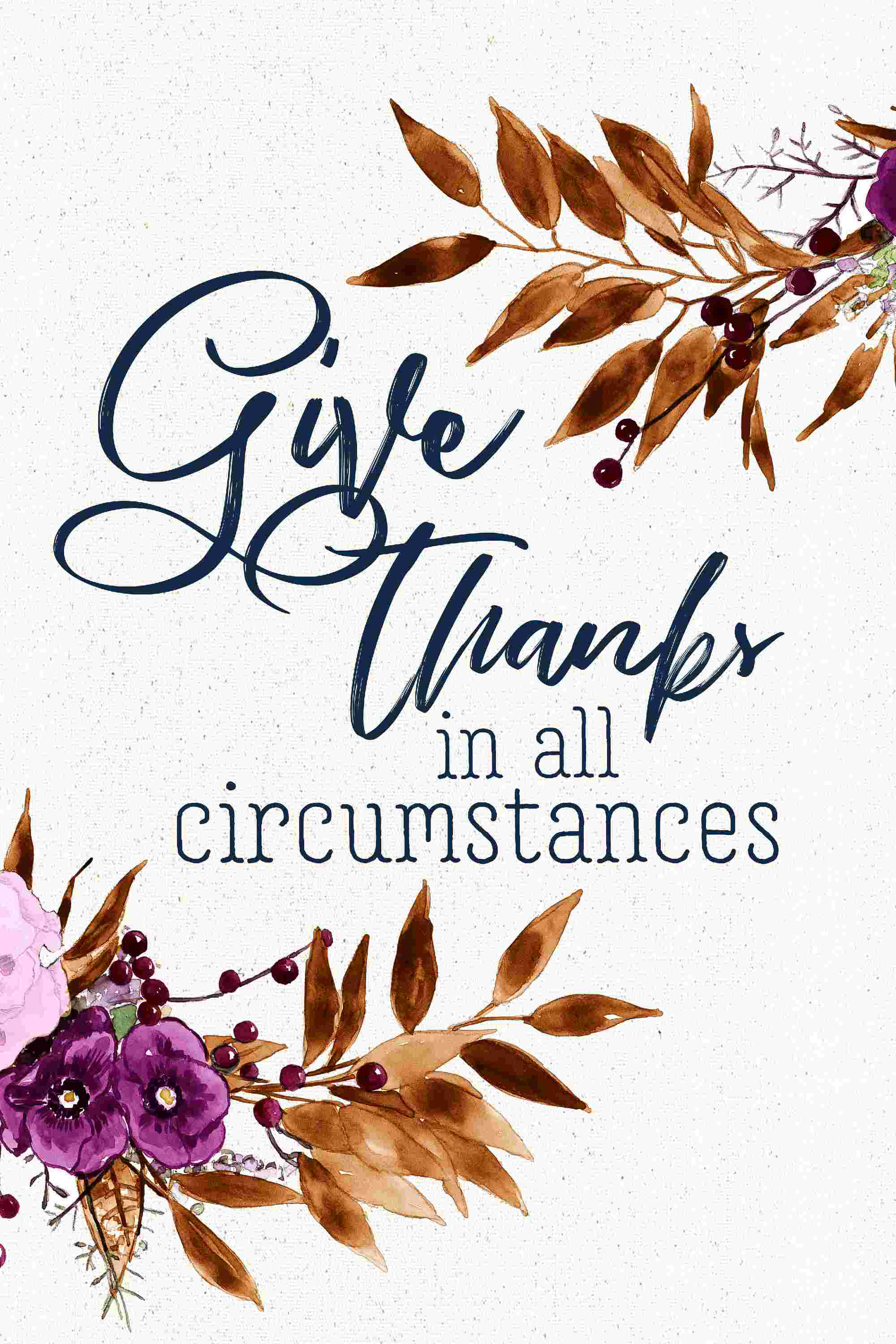 Trinx Give Thanks Fall Floral - Wrapped Canvas Graphic Art | Wayfair