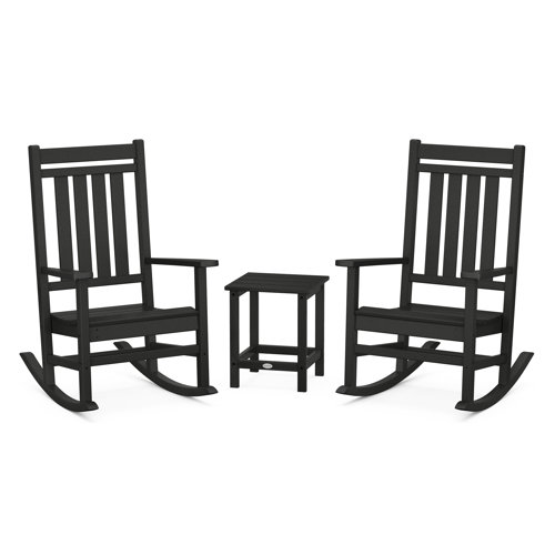 POLYWOOD® Rocker Estate 3-Piece Rocking Chair Set with Long Island 18 ...