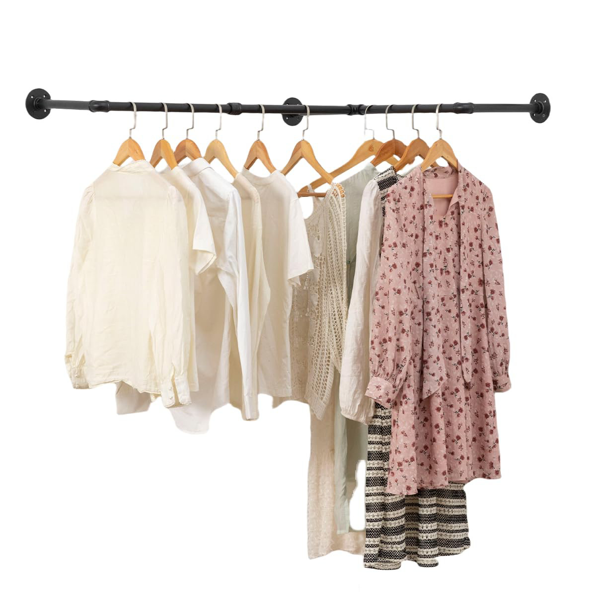 Williston Forge Industrial Pipe Clothing Rack,Wall Mounted Clothes Rack ...