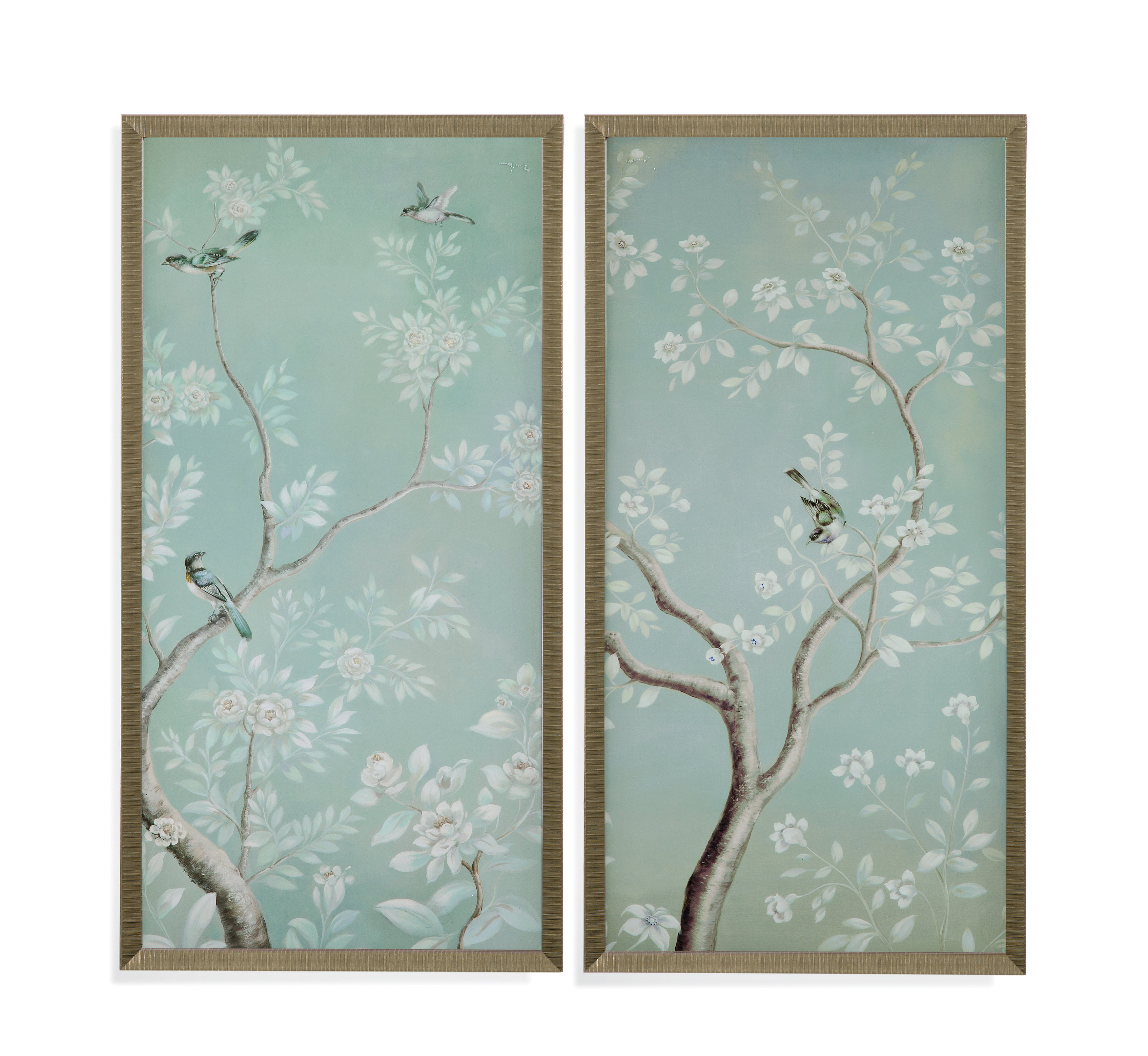 Bassett Mirror Birds & Flowers Framed Print - Set of 2 | Wayfair