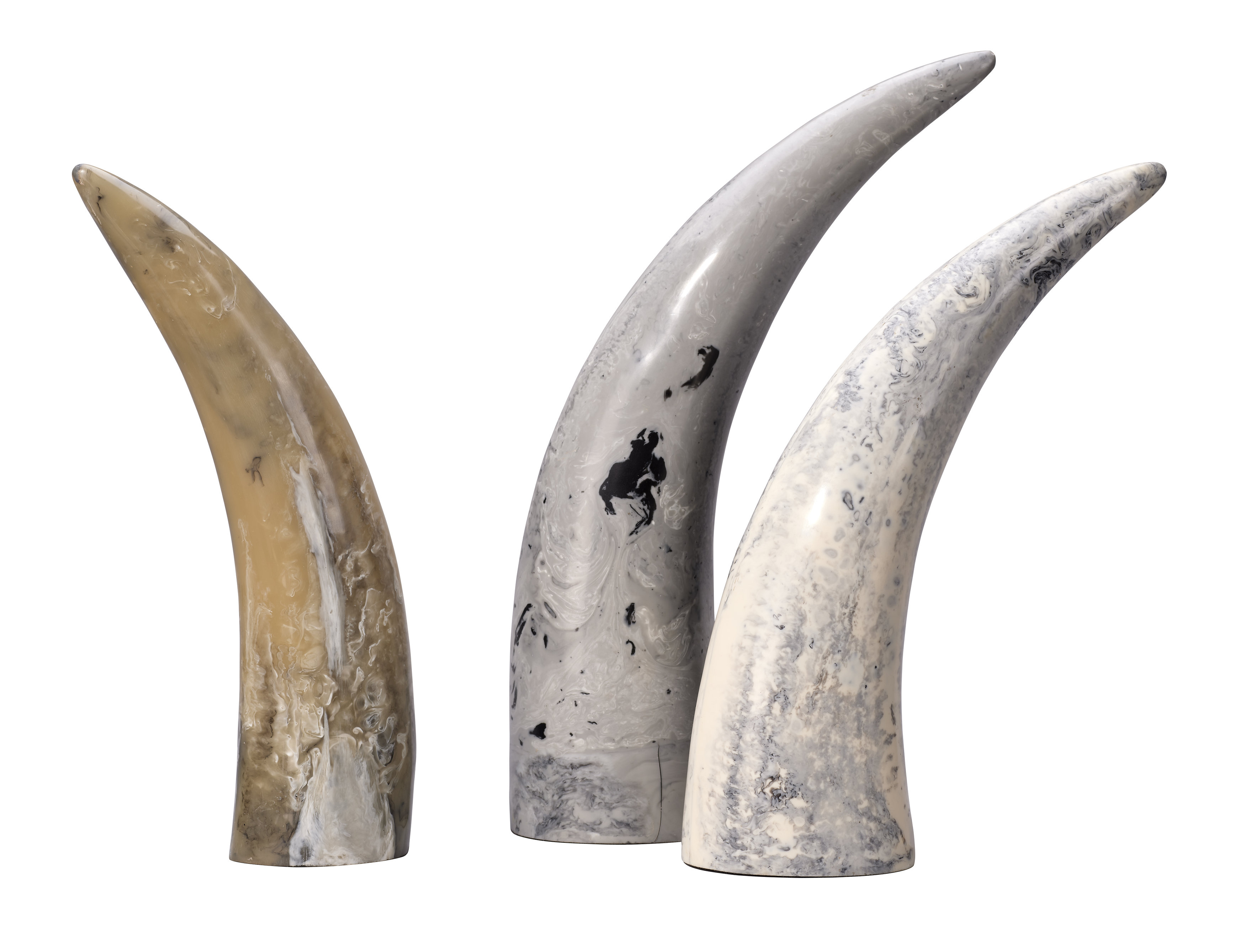 Jamie Young Company 3 Piece Variegated Horn Sculpture Set | Wayfair