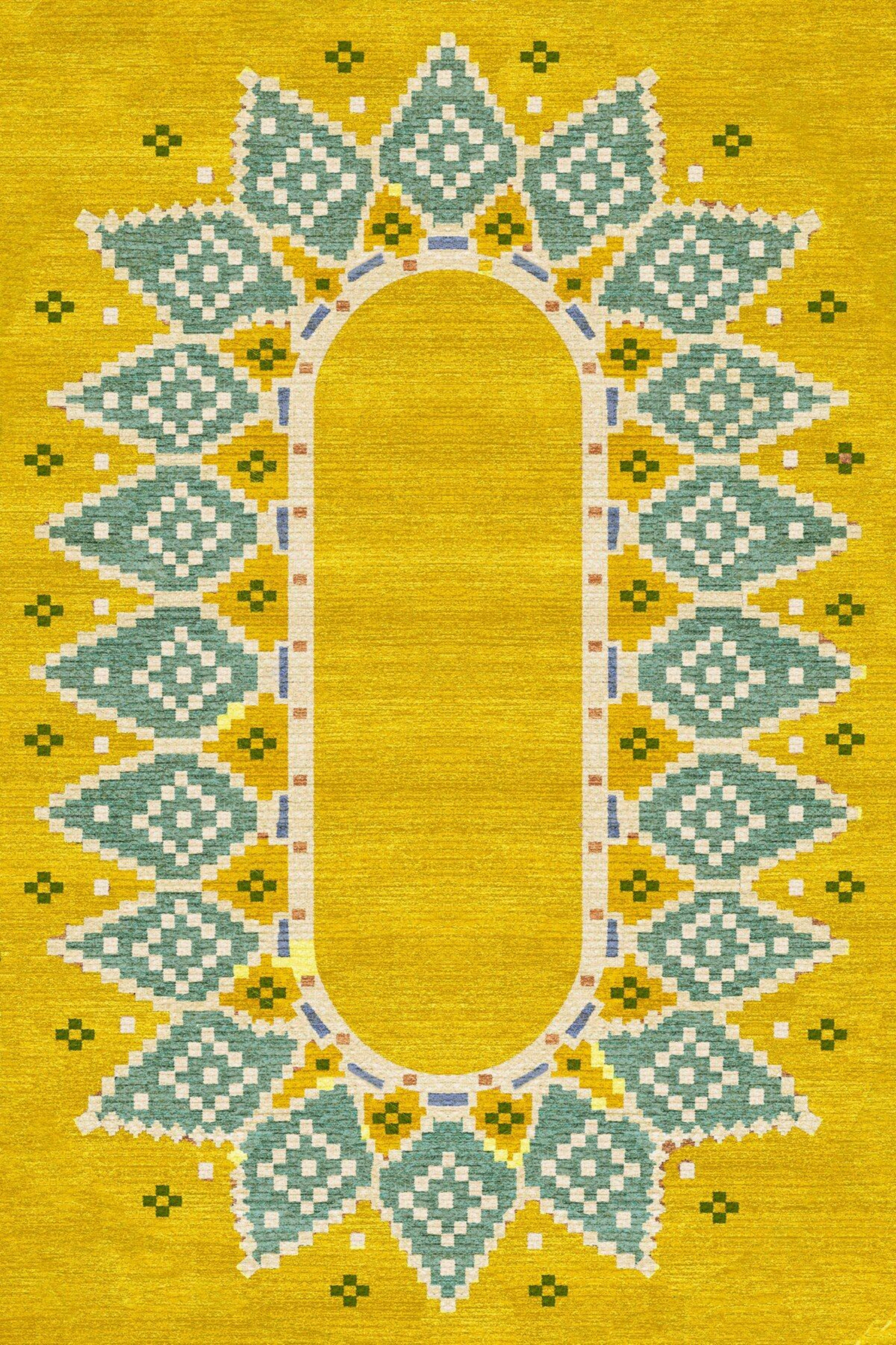 Bungalow Rose Yellow Geometric Pattern Modern Boho Style Decorative ...