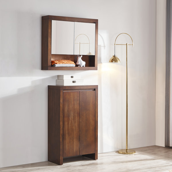 Loon Peak® Axen W H Surface Framed Medicine Cabinet Mirror 3 Fixed ...