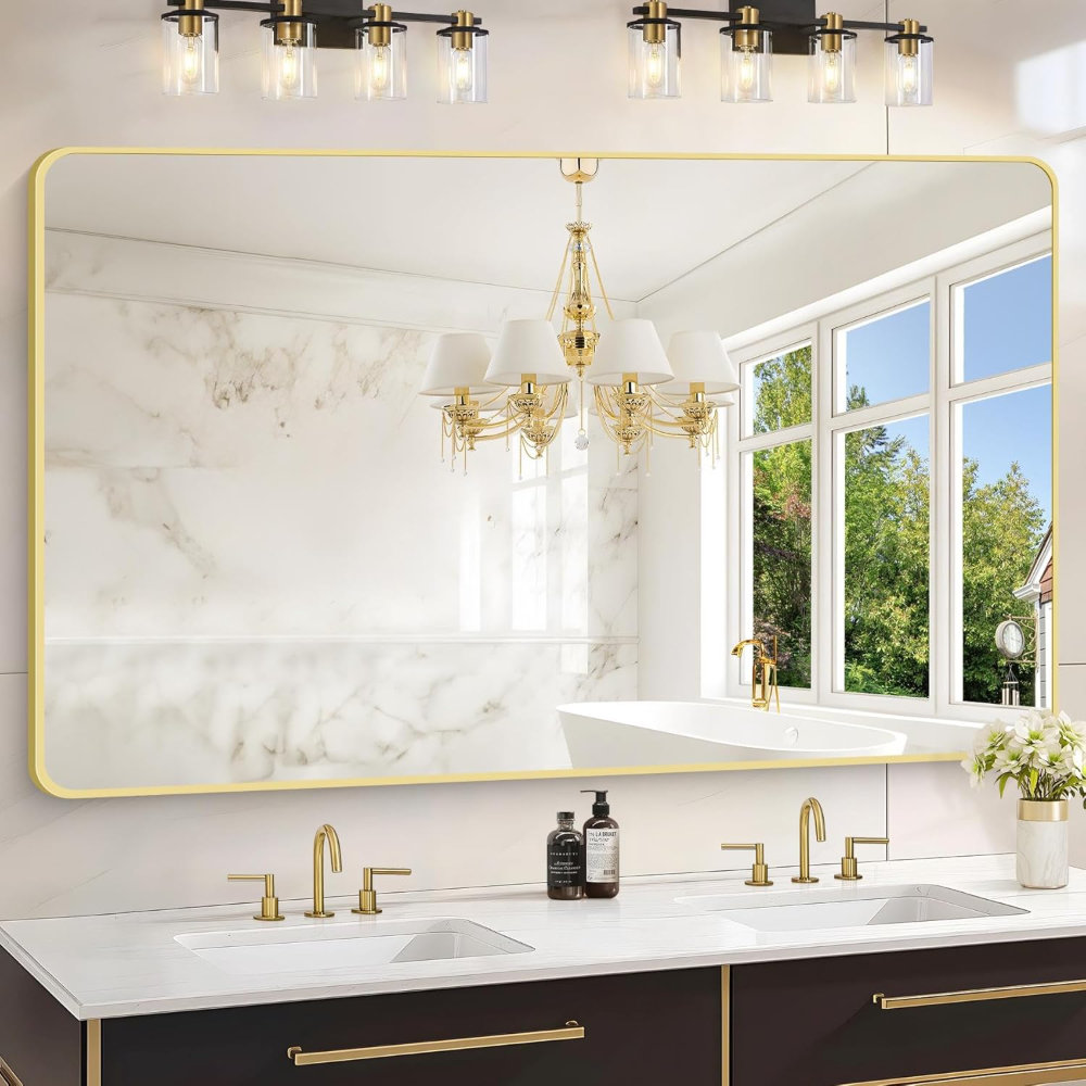 Latitude Run® Bathroom Mirror, Large Rectangle Mirror, Rectangular Wall ...
