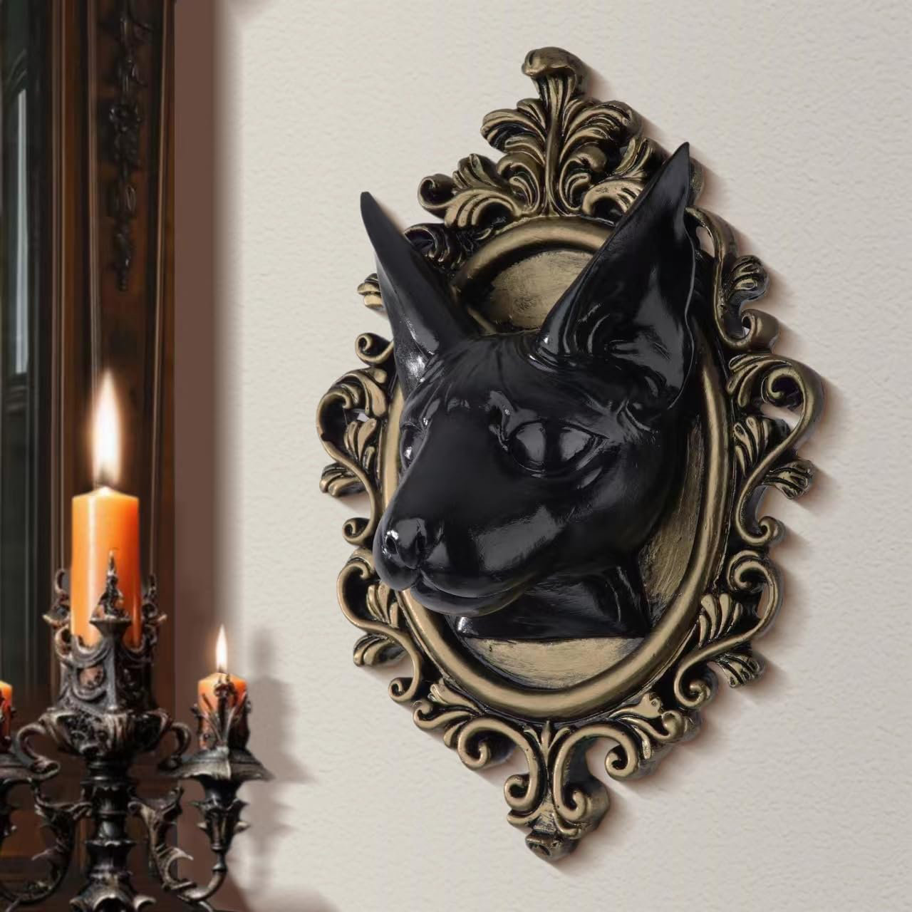 Astoria Grand Animal Head Wall Decor Gold Gothic Wall Sculpture Home ...