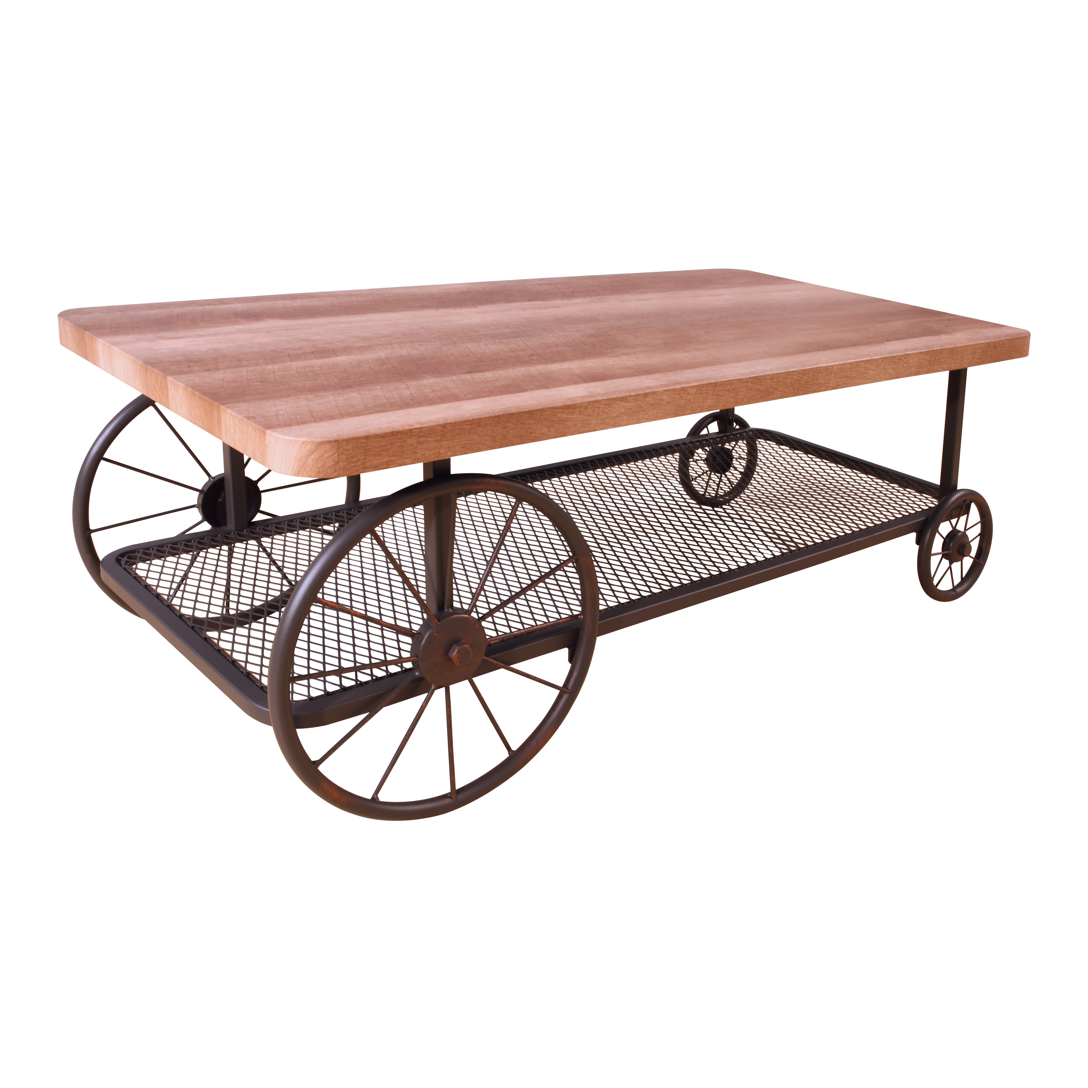 Williston Forge Coffee Table, Oak & Antique Gray | Wayfair